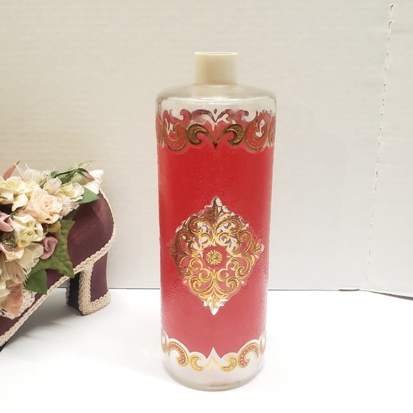 Vintage | Accents | Vintage Starlyte Red Gold Hand Painted Jar Art Deco ...